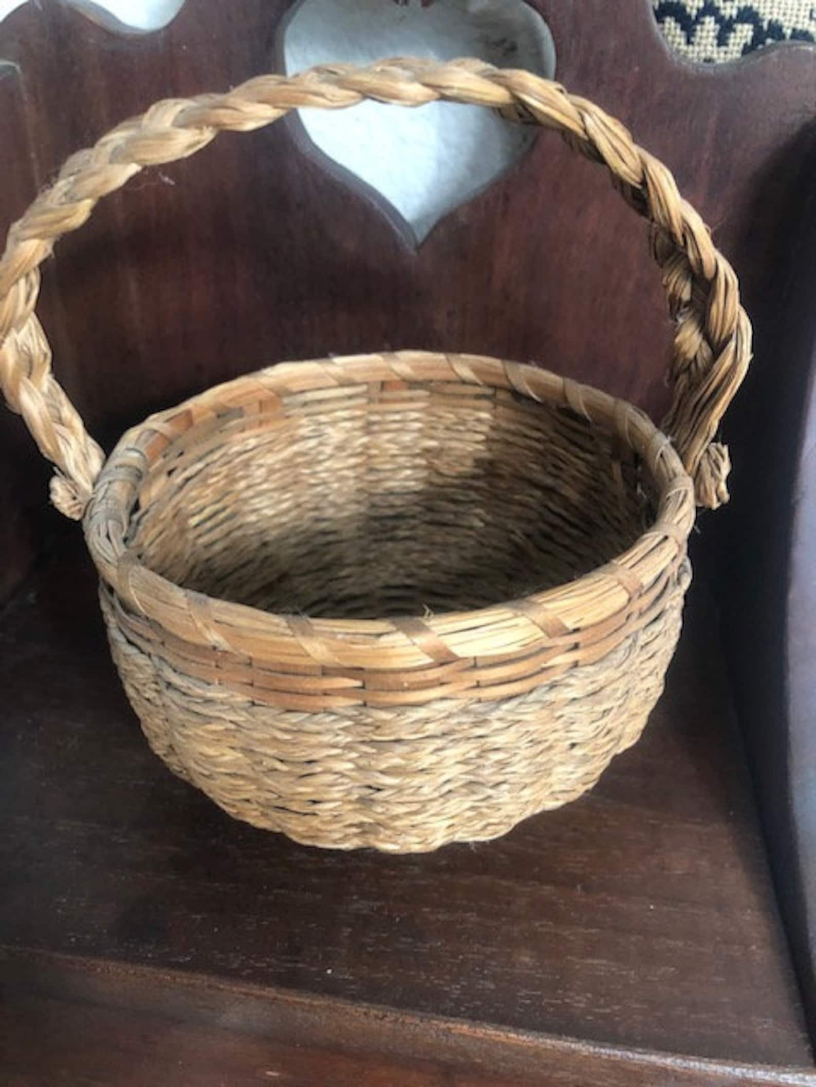 Vintage Handmade Native American Sweet Grass Basket With - Etsy