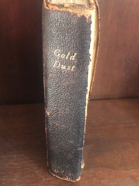 Antique Gold Dust Book, Leather Cover With Gold Embossing, Translated ...