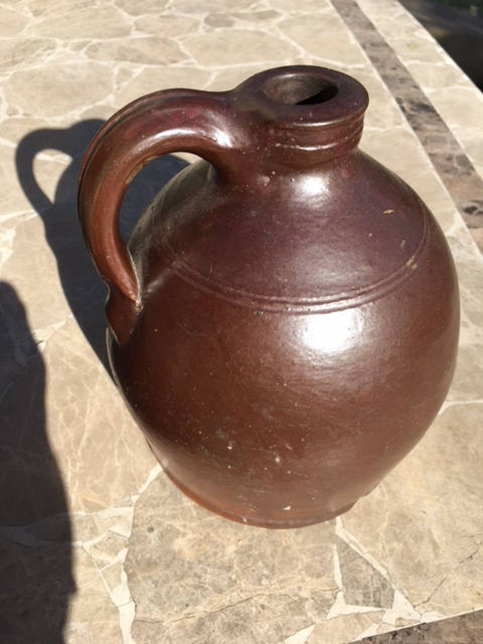 Very Rare Antique Salt Glazed Jug, Hannah Pottery, Oregon Turn of the ...