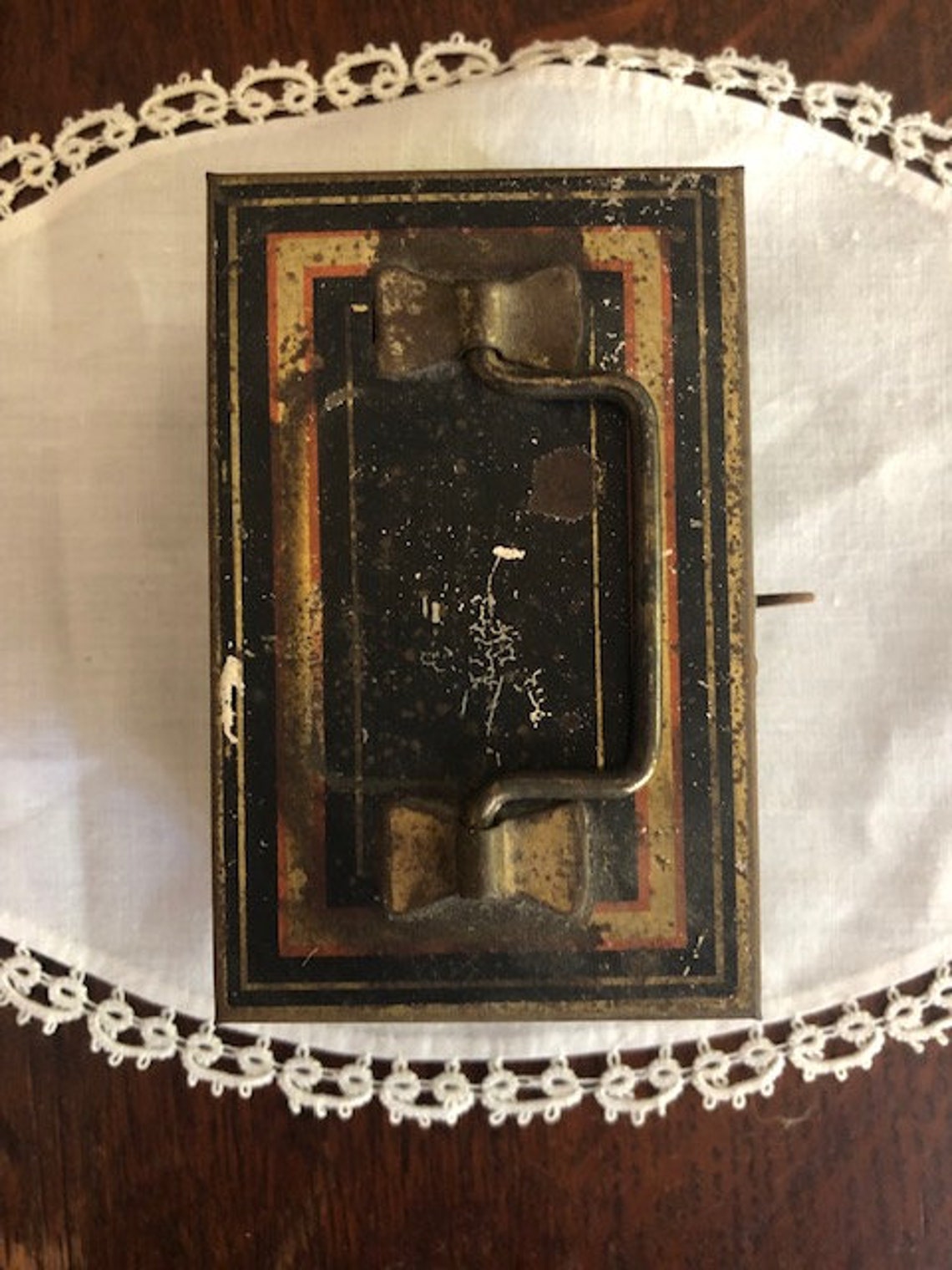 Antique Metal Deed Box With Key Marked english - Etsy