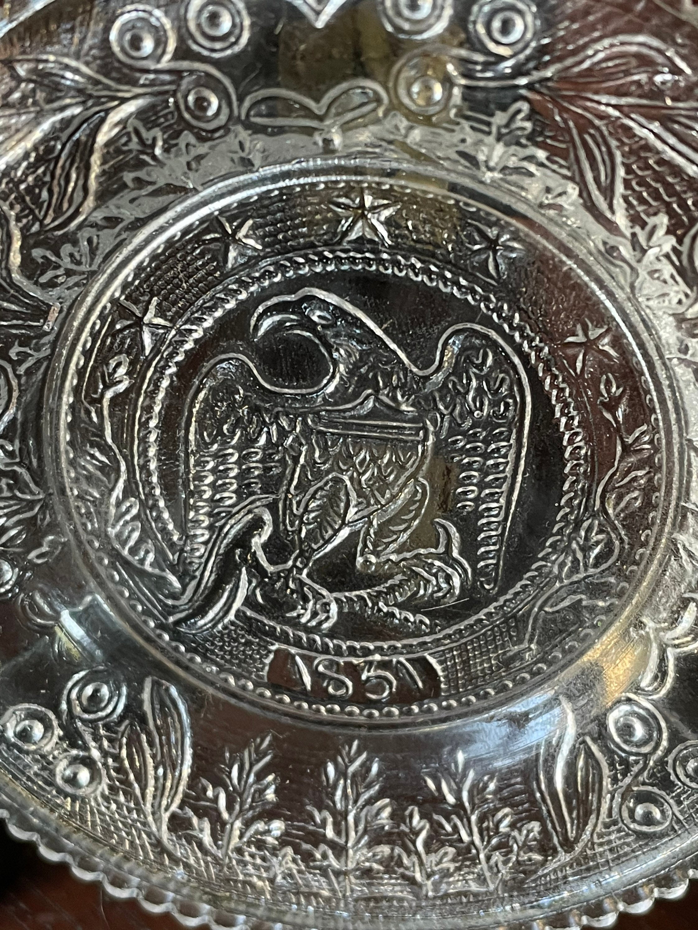Vintage Victorian Style Clear Glass Eagle 1861 Cup Plates - Etsy