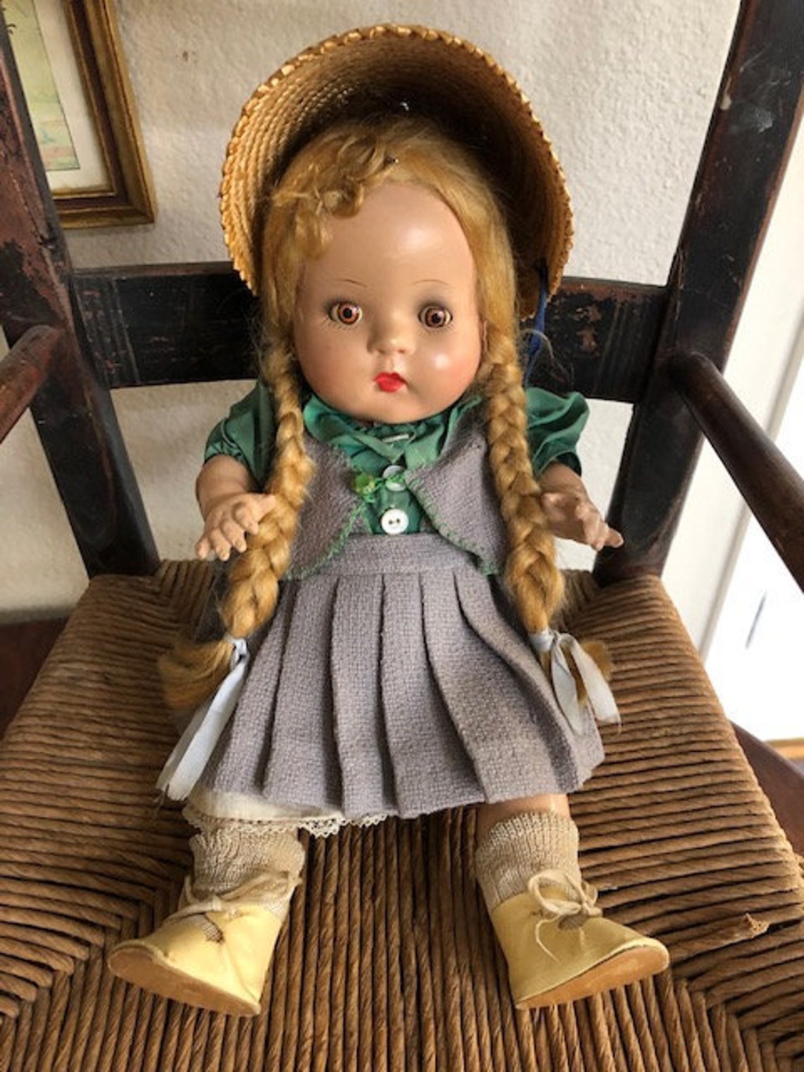Vintage Composition Doll Circa 1937 Blond Braided Hair and | Etsy