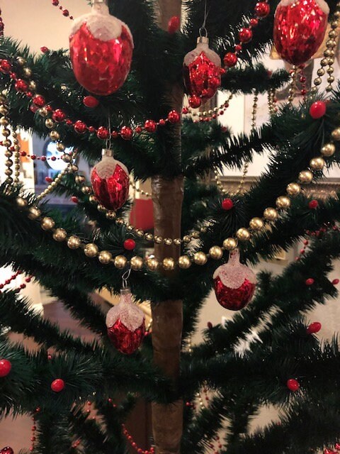 6 Vintage Glass Strawberry Frosted Christmas Tree Decorations - Etsy