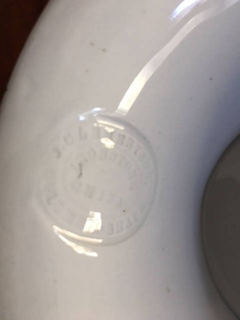 Large Covered Footed White Ironstone Bowl, Marked J Clementson ...