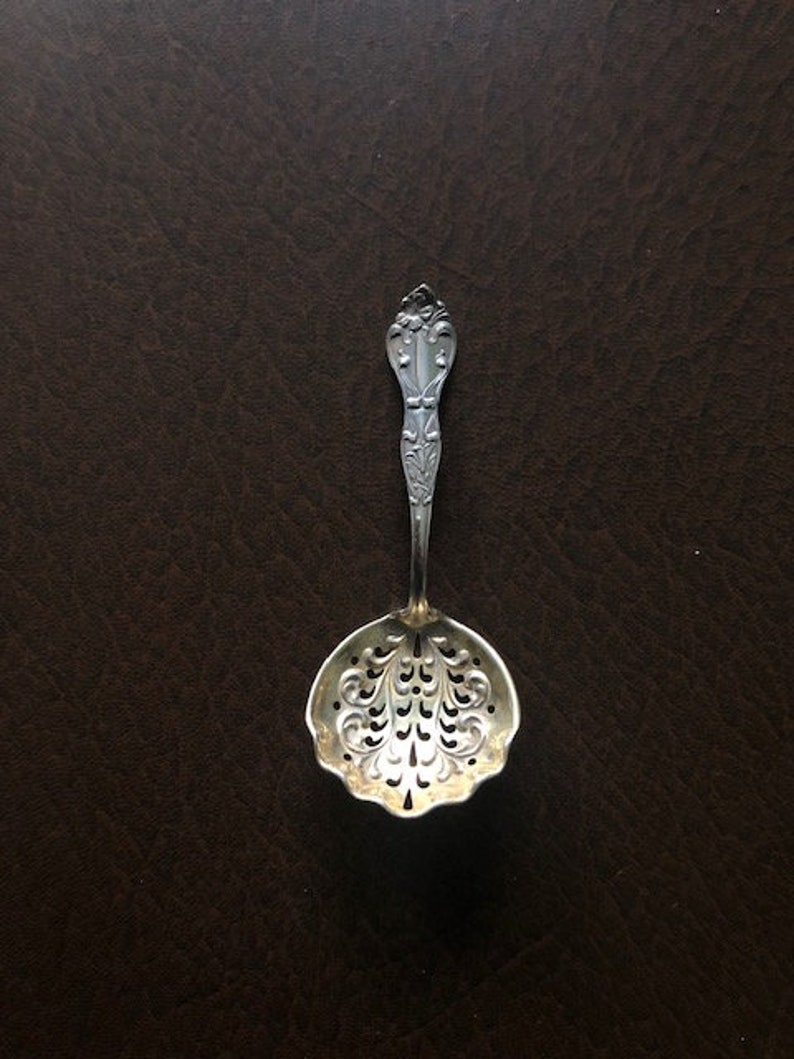 Sterling Silver Into or Bon Bon Spoon, Marked STERLING AT 1902, Iris ...