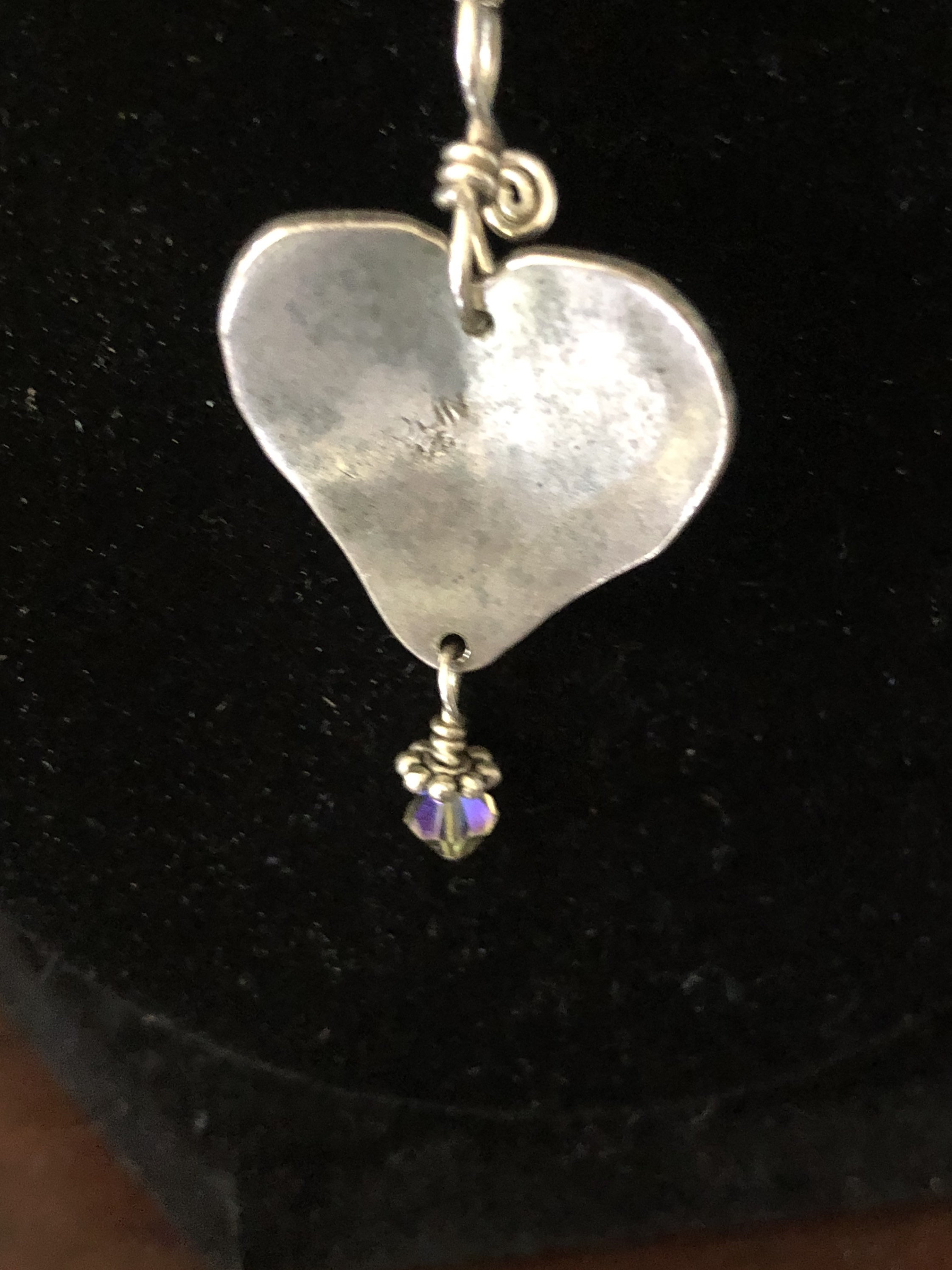 Hand Made Vintage Sterling Silver Heart Necklace With Sterling Chain ...
