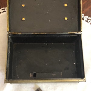 Antique Metal Deed Box With Key, Marked "english Make", Circa 1800's - Etsy