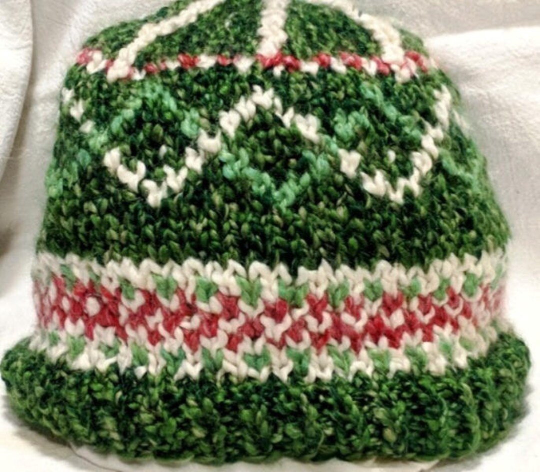 Hand-knitted Intarsia Hat - Etsy