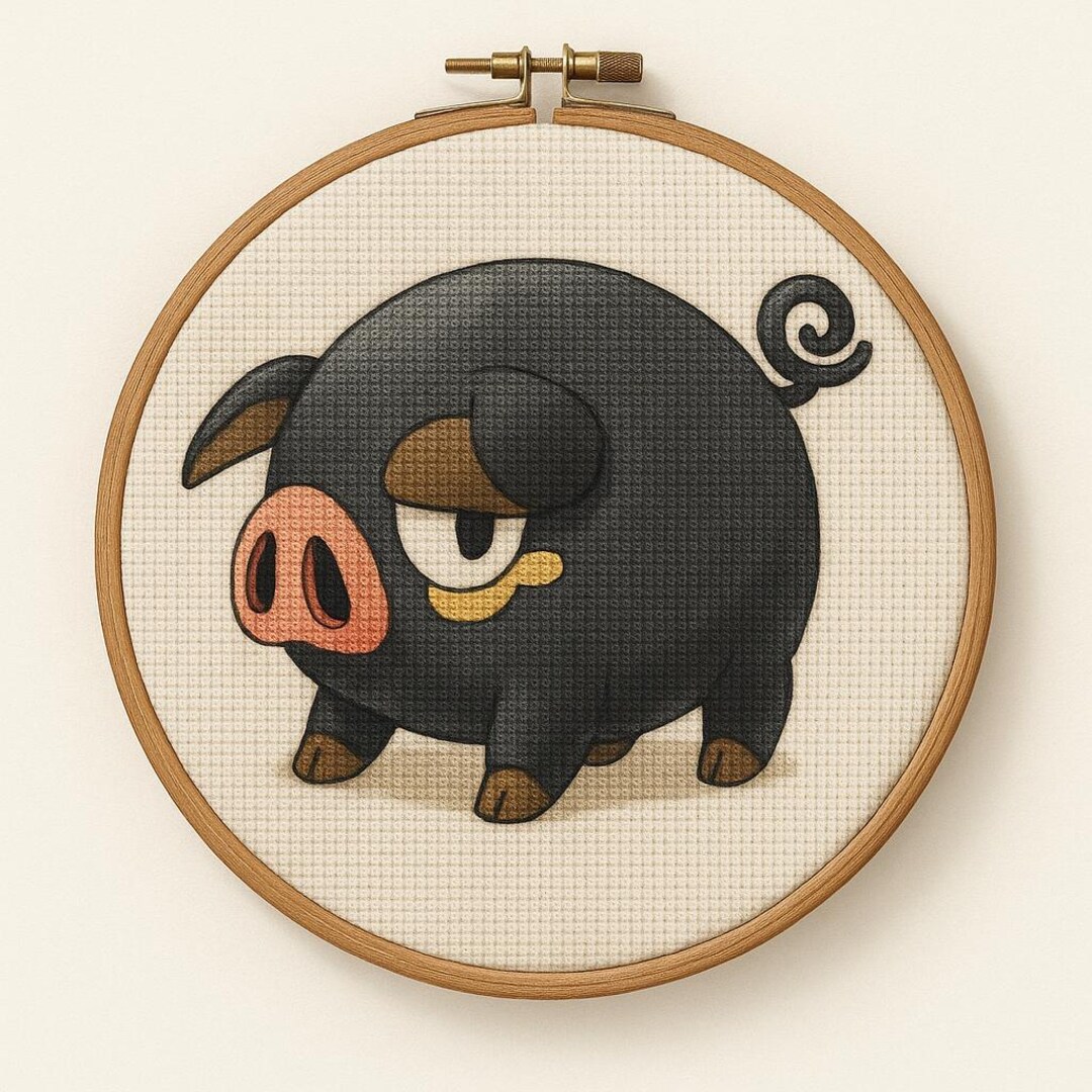 Lechonk Inspired Pokémon Cross Stitch Pattern PDF – Cute Pig Gamer ...