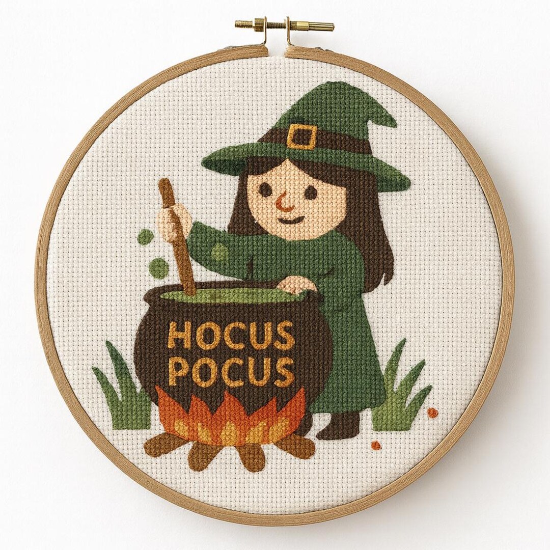 Witch Cauldron Cross Stitch Pattern PDF |hocus Pocus Halloween ...