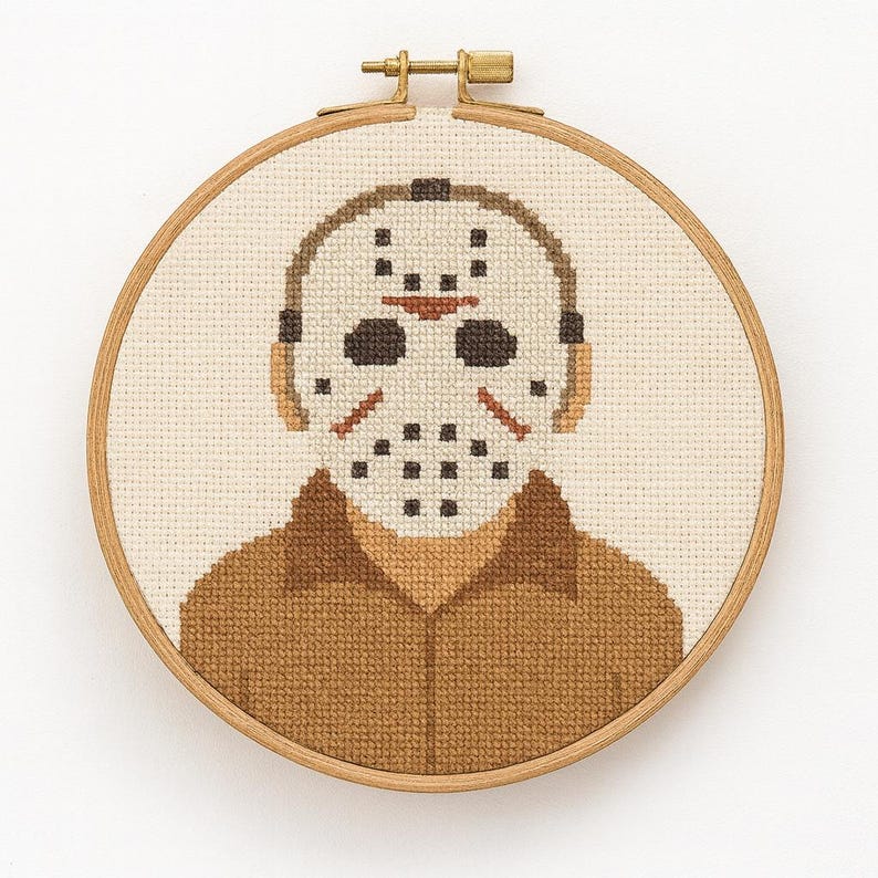Jason Voorhees Cross Stitch Pattern | Friday the 13th Horror Embroidery ...