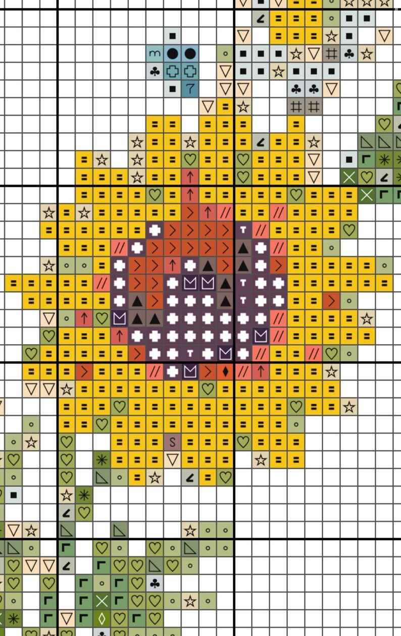 Floral Wreath Cross Stitch Pattern PDF | 150x150 Grid | Wildflowers ...