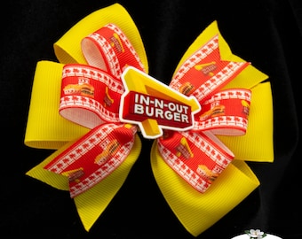 Hamburger Hair Clip Embroidered Hair Bow Fast Food Shake Fries - Etsy