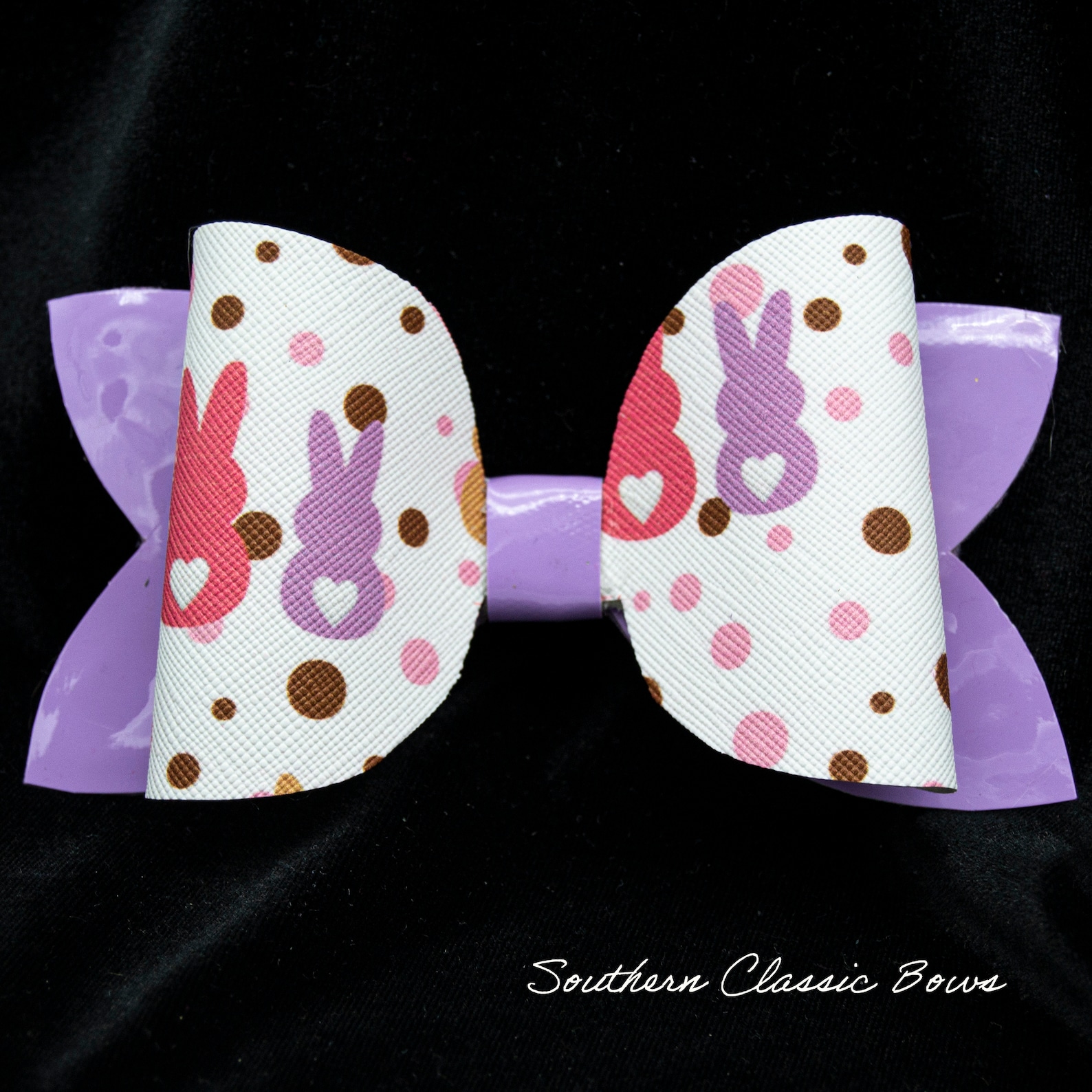 Bunny Butt Bow Faux Leather Easter Bow Available in Lavender - Etsy