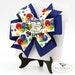 Autism Awareness Stacked Pinwheel Bow Puzzle Piece Hearts on White ...
