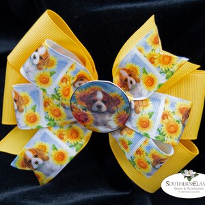 Cute Puppy Stacked Boutique Bow | Cocker Spaniel Puppy Bow | Puppies ...