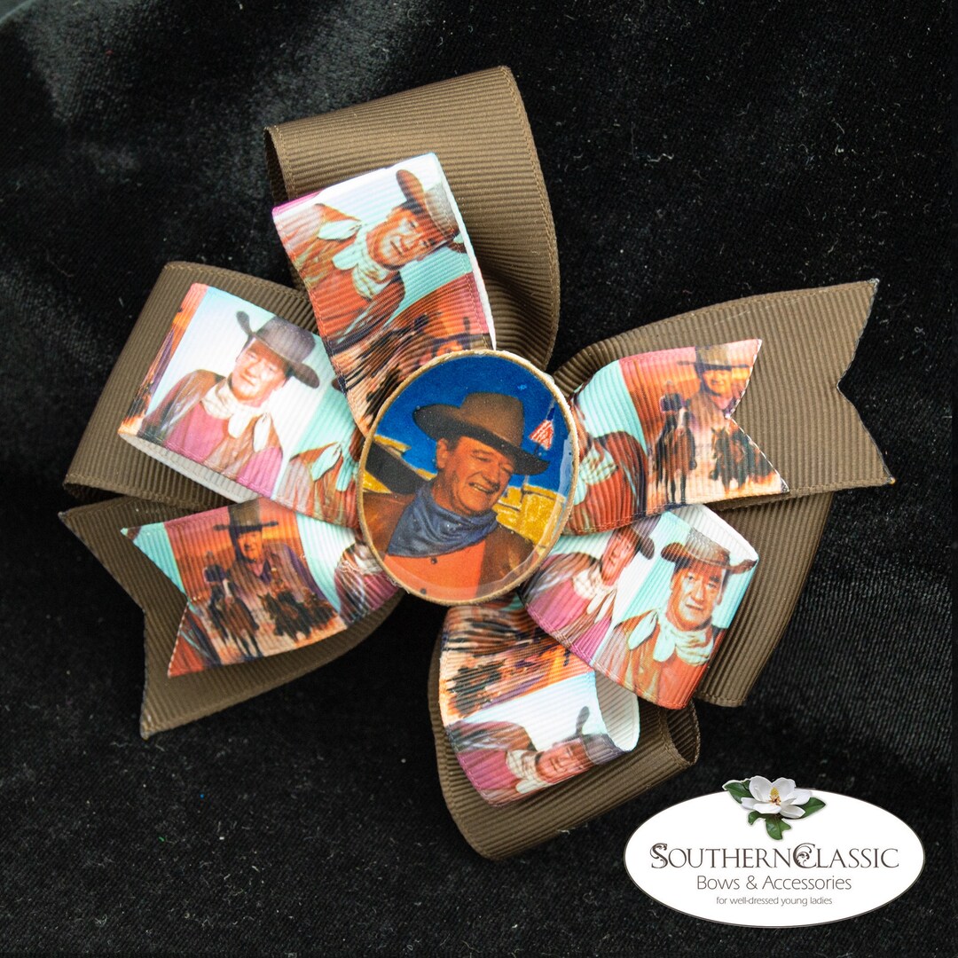 Cowboy John Wayne Stacked Pinwheel Bow | the Duke Ribbon | Western ...