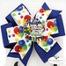 Autism Awareness Stacked Pinwheel Bow Puzzle Piece Hearts on White ...