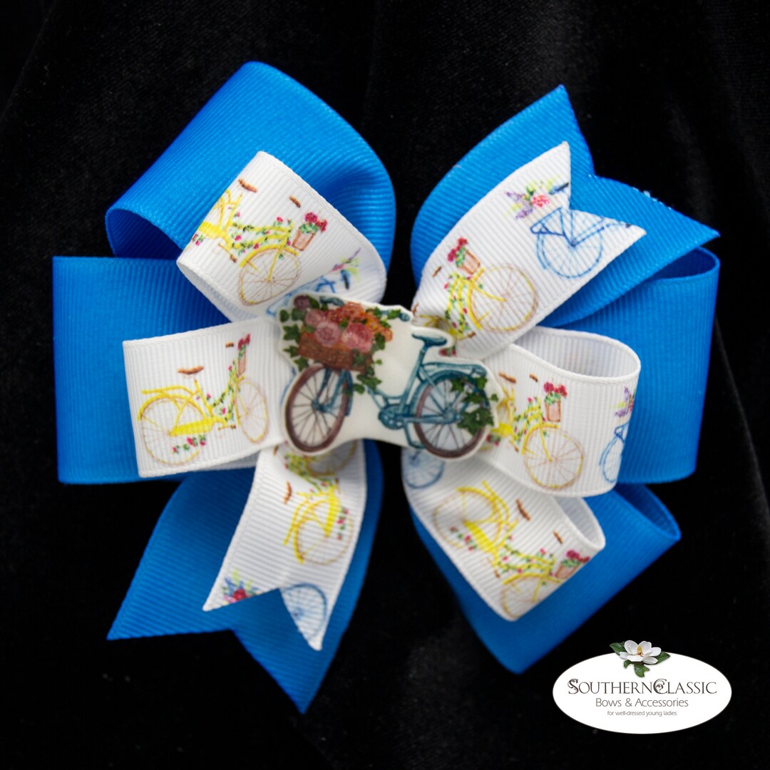 Retro Cruiser Bicycle Pinwheel Boutique Bow Handmade-to-match Epoxy ...