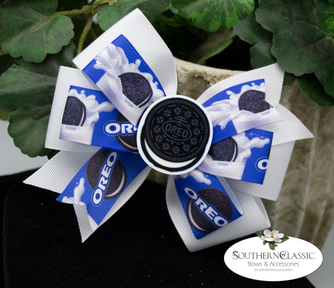 Chocolate Cookie Stacked Boutique Hair Bow Cookie Ribbon & Big Resin ...