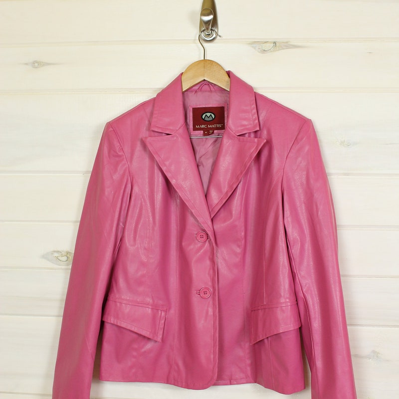 Pink Leather Jacket - Etsy