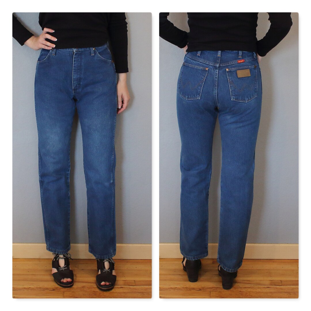 WRANGLER Jeans/waist 29-30 Inches/ Straight Leg, Dark Wash, Vintage ...