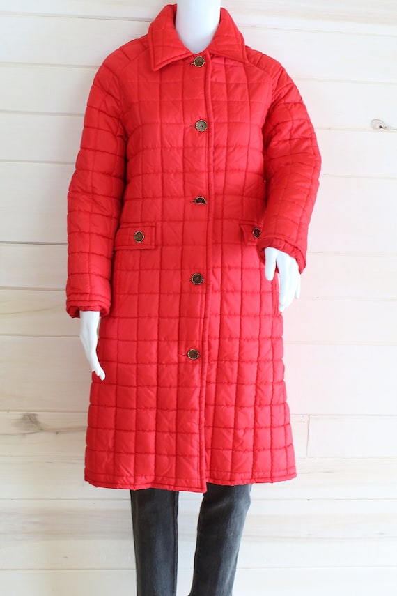 1970s Red Quilted Jacket With Roses - Gem