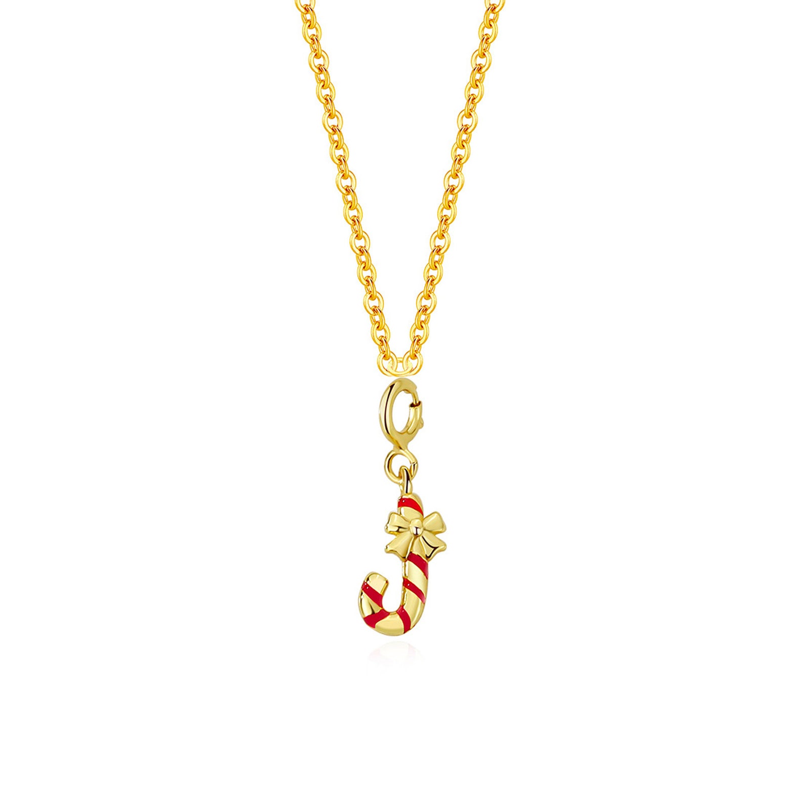 Dainty Christmas Candy Cane Necklace, Cable Chain Necklace, Minimalist ...