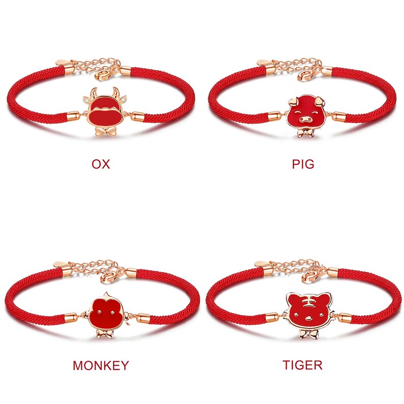Sterling Silver Zodiac Signs Bracelets, Rat, OX, Tiger, Rabbit, Dragon ...