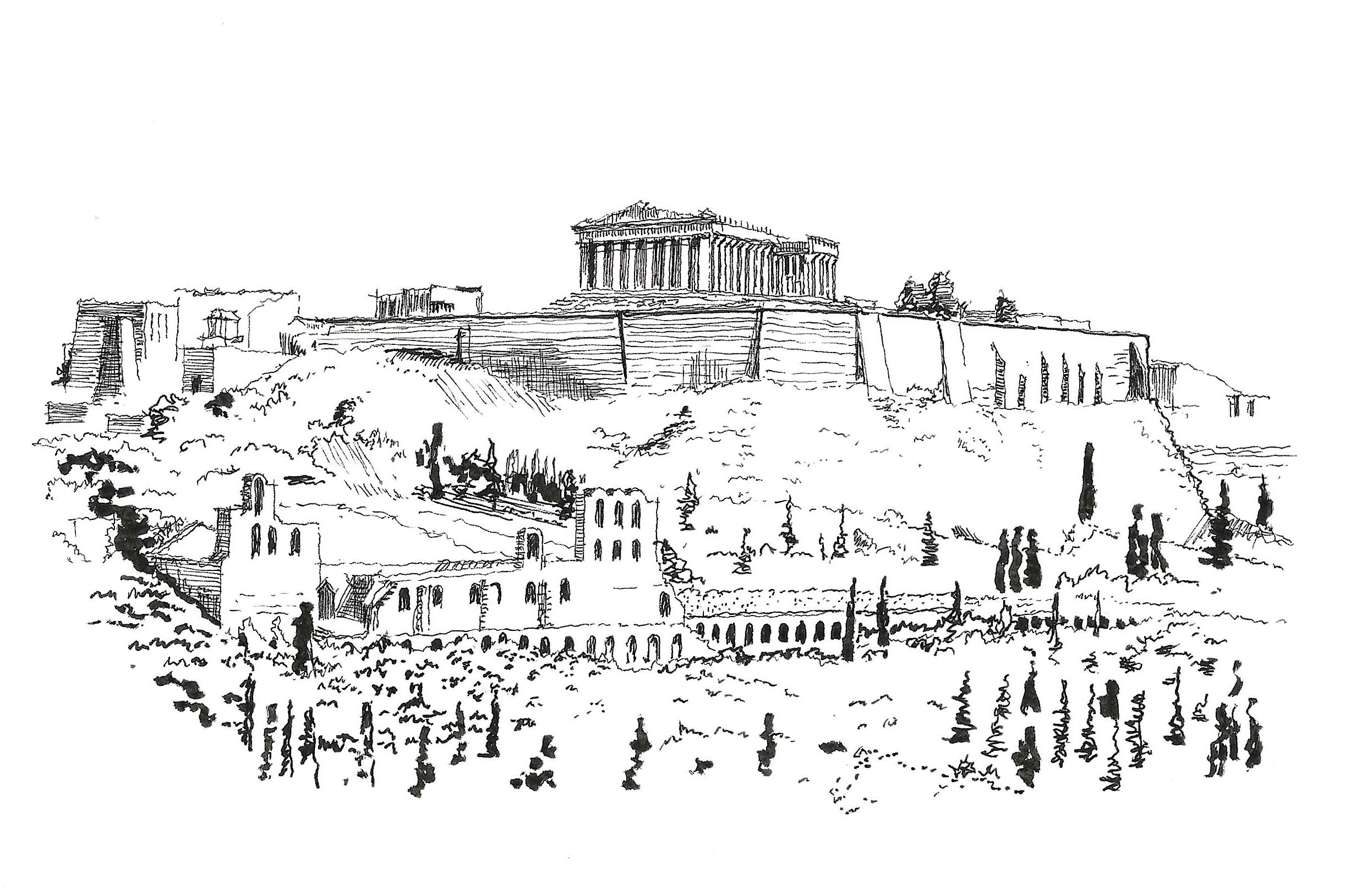 Acropolis Of Athens Drawings