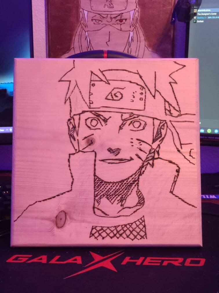 Custom Wood Burnt Anime Plaque - Etsy