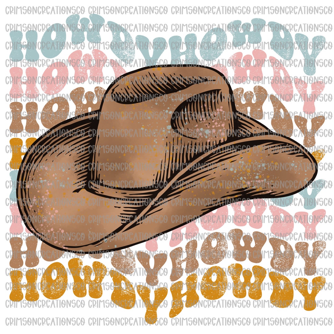 Howdy Cowboy Hat Sublimation Transfer, Turquoise Sublimation Transfer ...