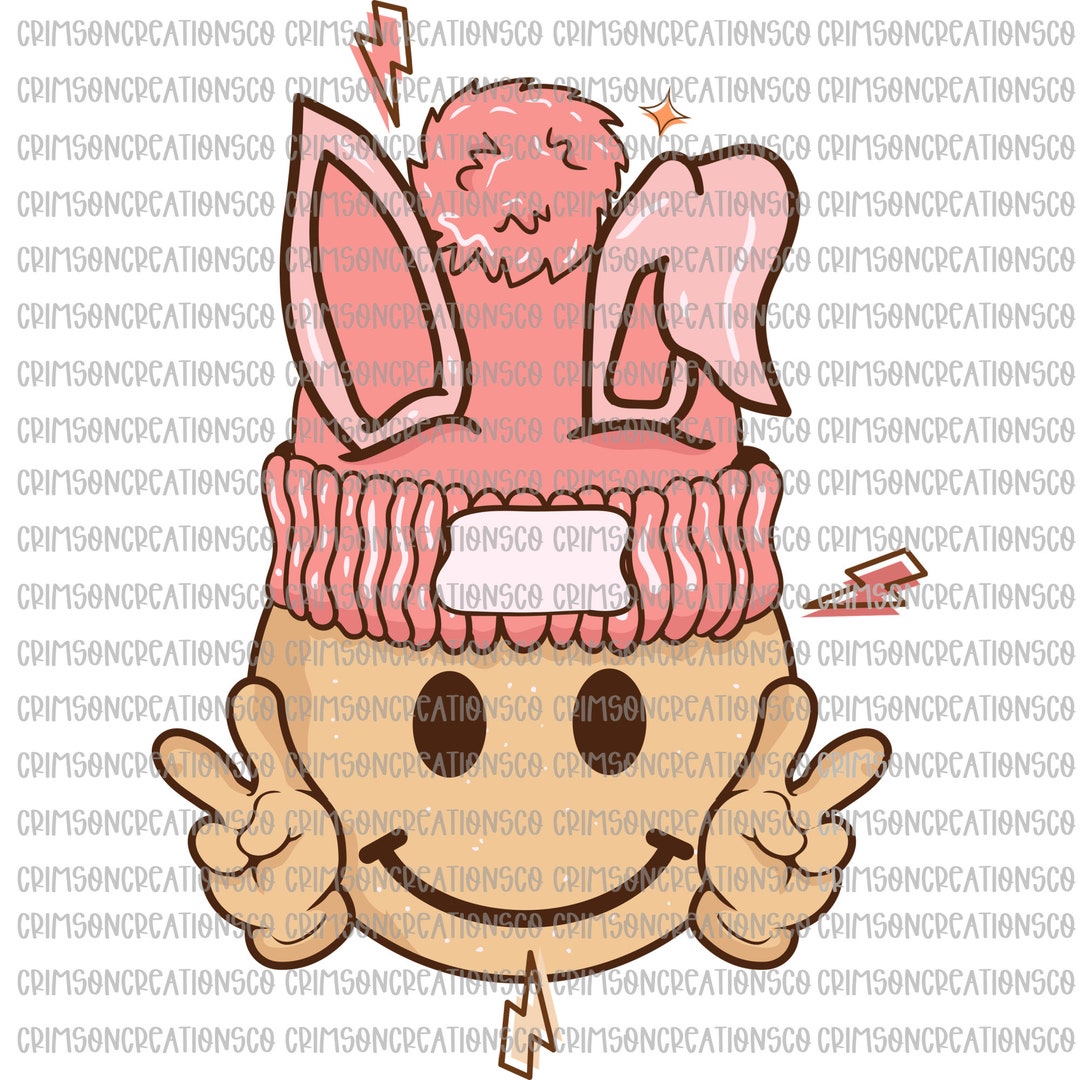 Smiley Face Bunny Sublimation Transfer, Easter Bunny Sublimation ...