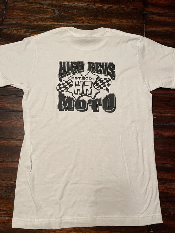 High Revs Moto White Tee - Etsy