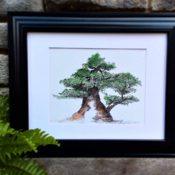 Bonsai Tree Painting - Etsy