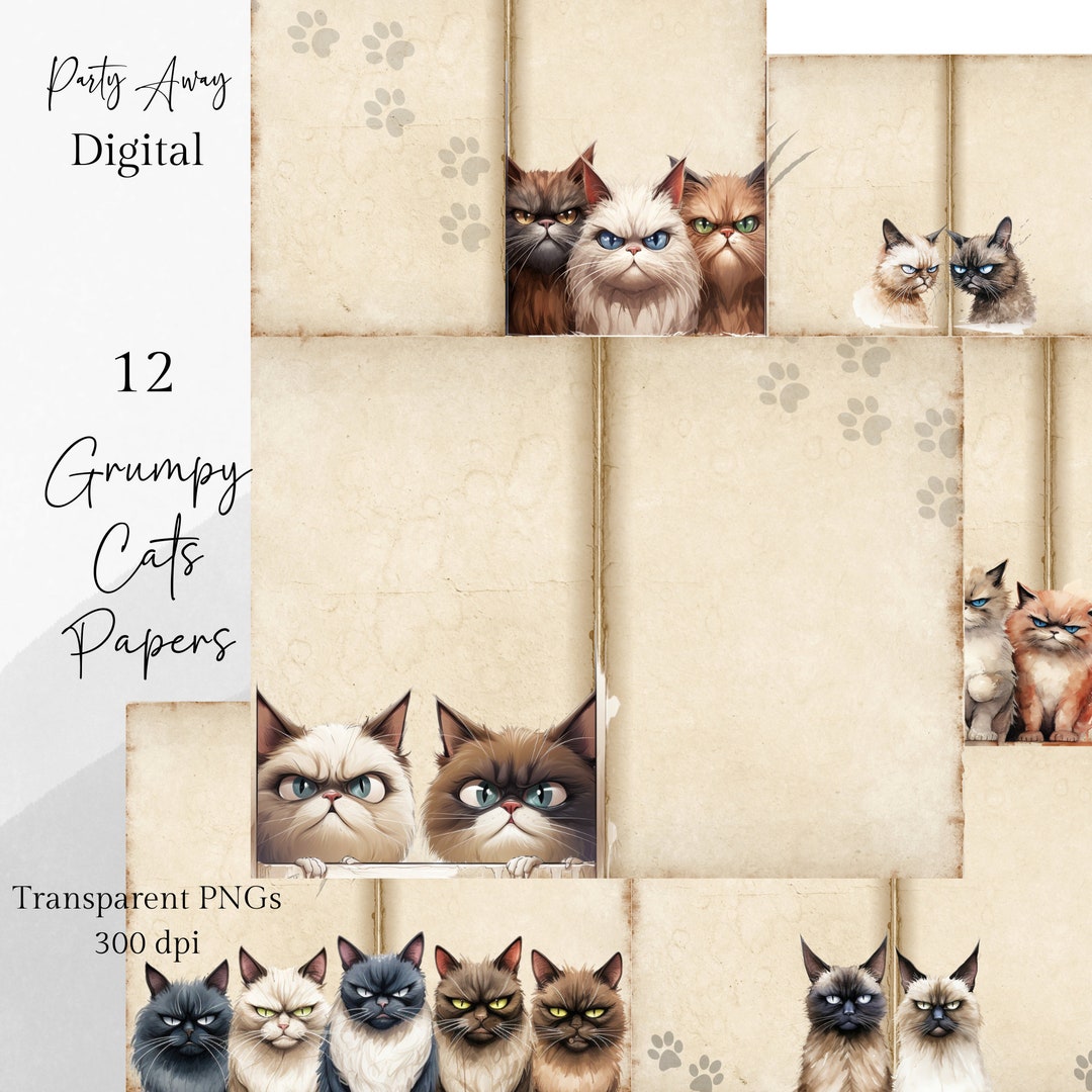 Grumpy Cats Junk Journal Cats Junk Journal Printable Cats Journal Pages ...