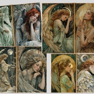 Vintage Angel Junk Journal Pages, Digital Scrapbook Paper, Heavenly ...