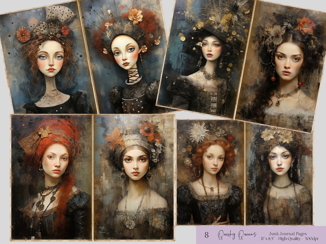 Vintage Women Junk Journal Pages: Renaissance Ephemera (digital ...