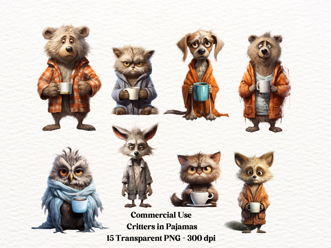 Funny Animals Clip Art, Funny Animals PNG, Grumpy Animals Clipart, Cute ...