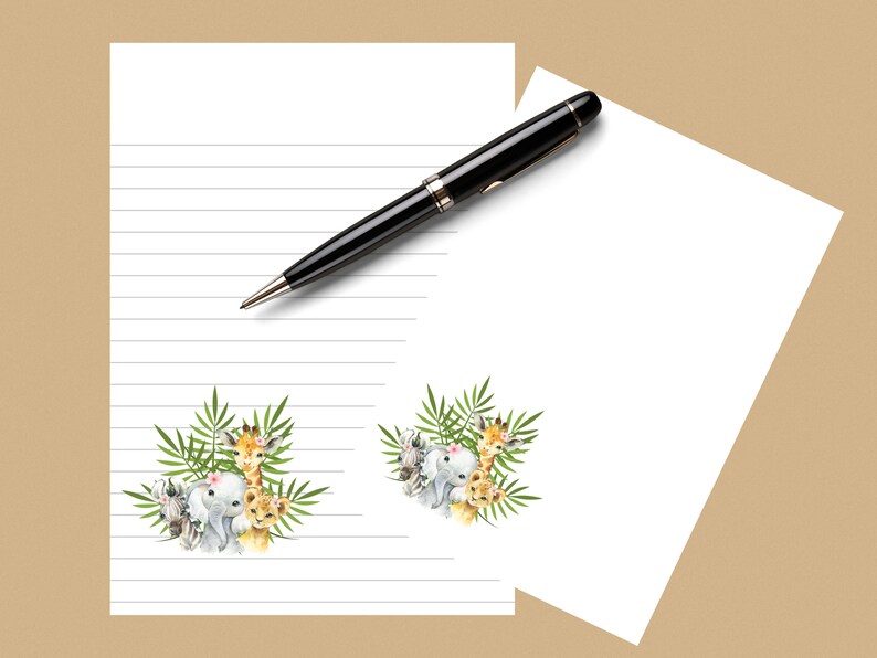 Safari Printable Writing Paper Stationary Paper Letter Writing Set ...