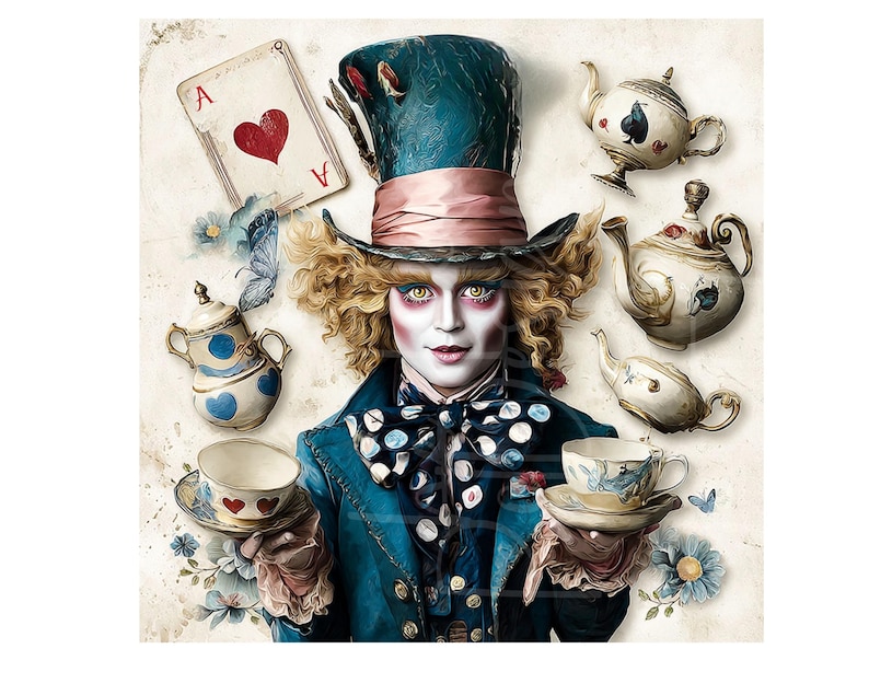 Alice in Wonderland Digital Papers: Watercolour Illustrations 14 JPG ...