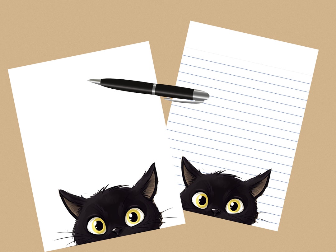 Cats Printable Stationery Digital Note Pad Digital Note Paper Writing ...