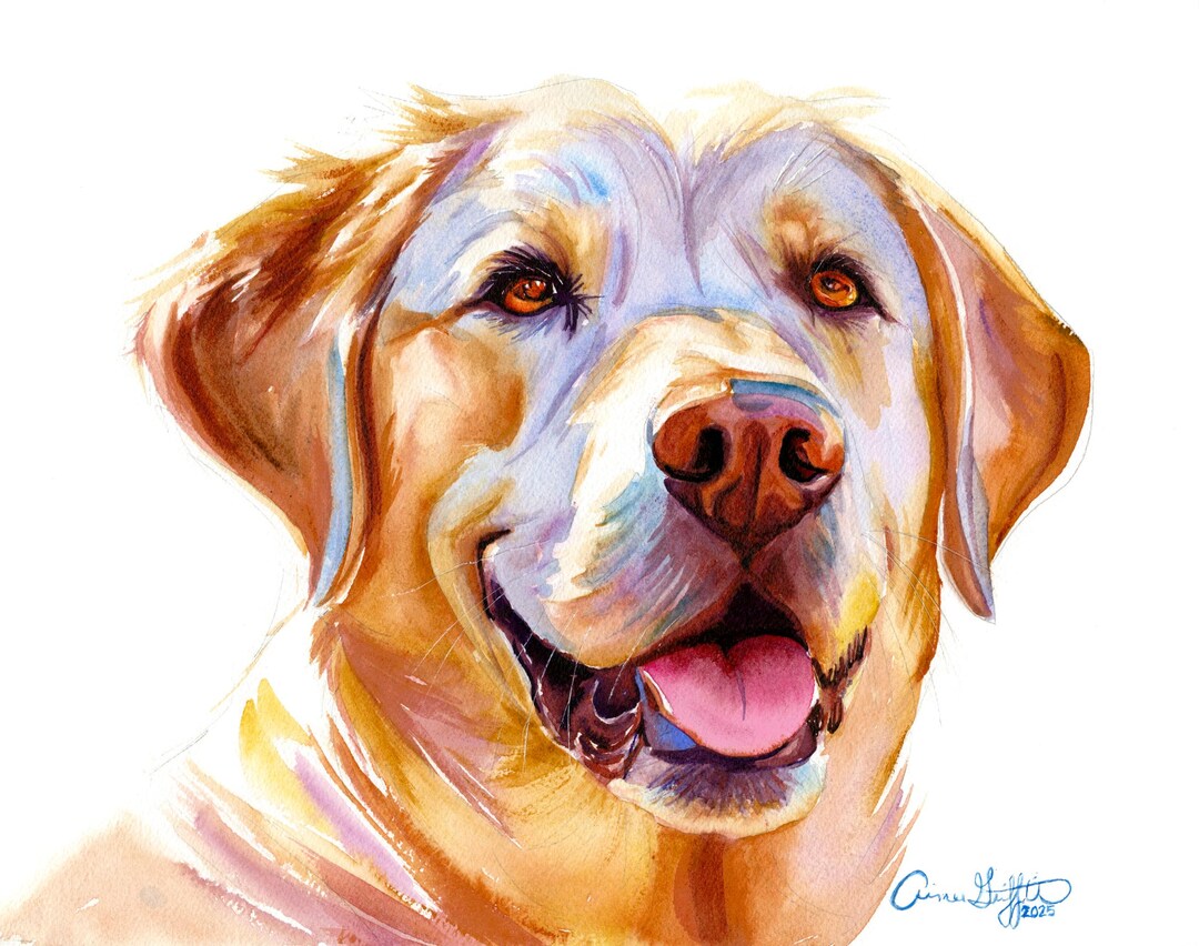 Sunny Days: Loyal & Loving Golden Labrador, Golden Lab Art Print ...