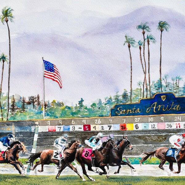 Horse Racing Paintings - Etsy