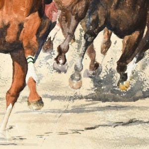 Autumn Horses - Keeneland Race Track in the Fall Watercolor Art Print ...