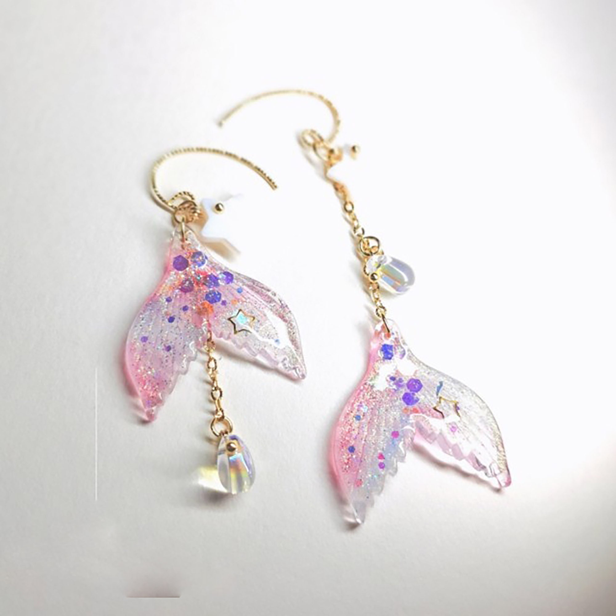 Star Mermaid Tail Earrings Handmade Princess Earrings - Etsy