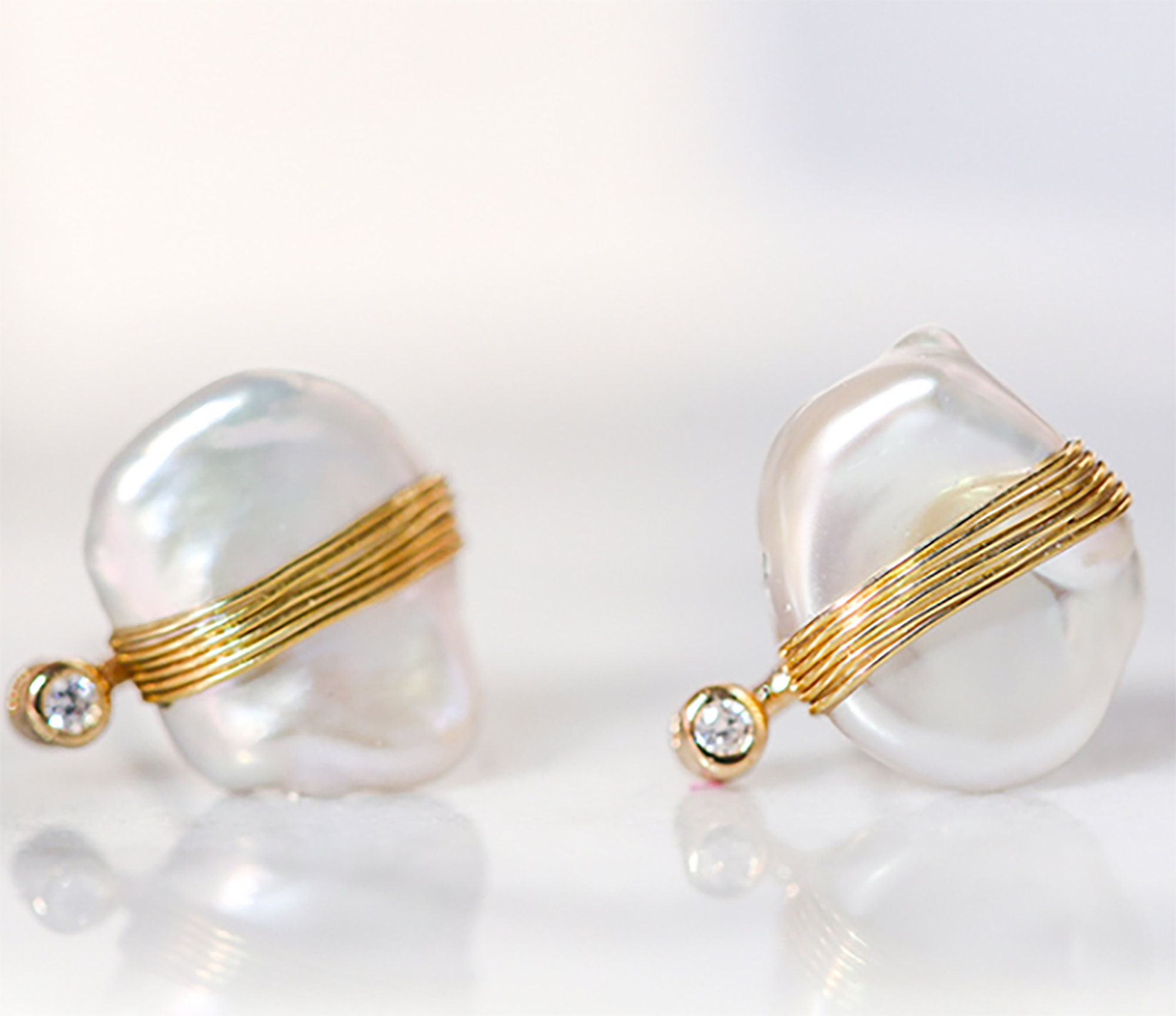 Real Pearl Stud Earrings Gold pearl stud earring Freshwater | Etsy Real Pearl Stud Earrings Gold pearl stud earring Freshwater | Etsy