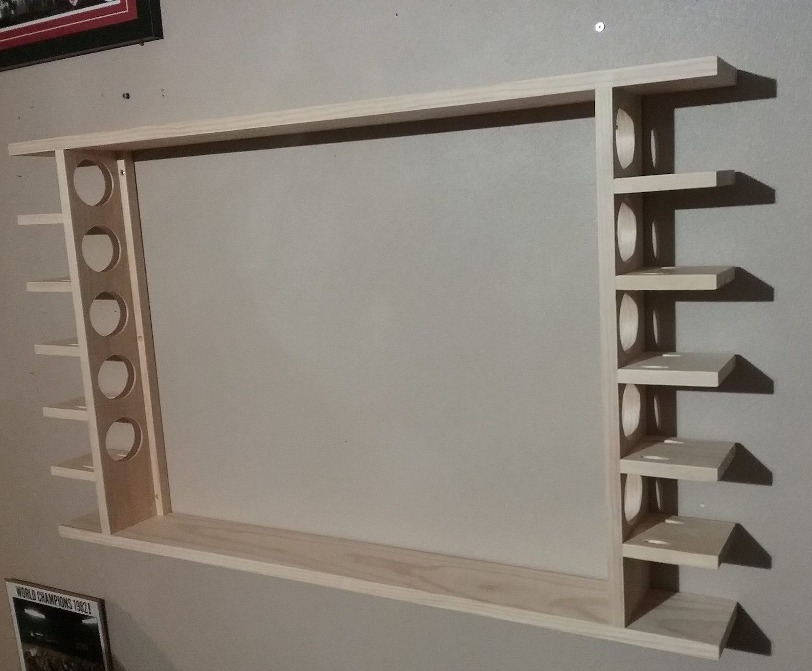 5bat Wood - Baseball Bat Display Rack W/ Multiple Shelves- Premium Pine ...