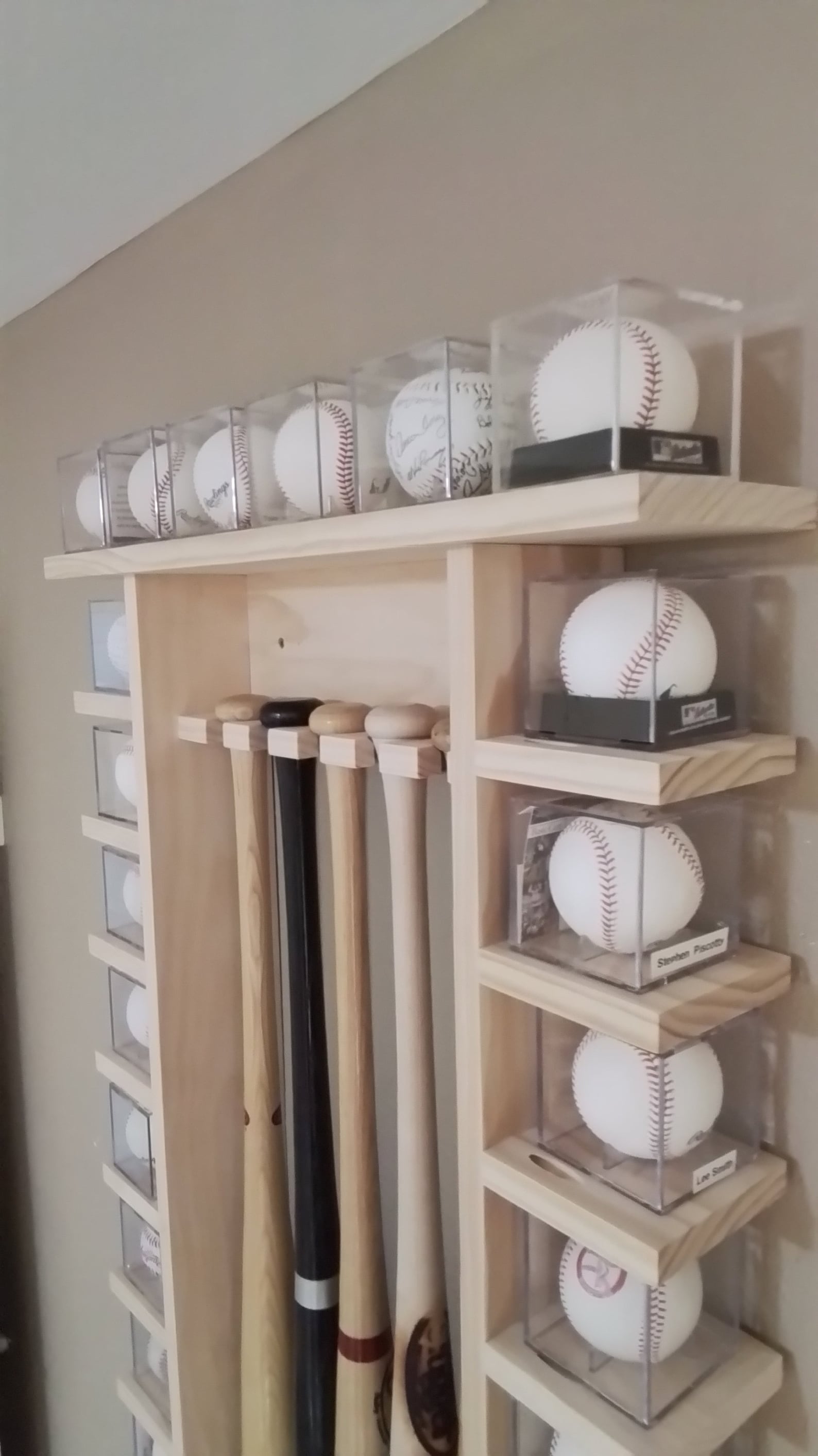 5bat Vertical Wood Baseball Bat Display Rack W/ Multiple Shelves - Etsy