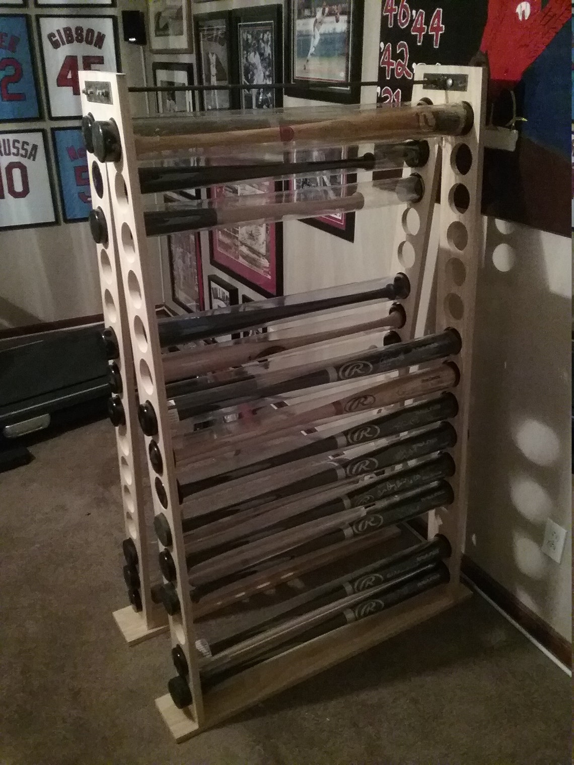 30 Bat - Wood A-frame Baseball Bat Display Rack - Premium Pine - Etsy